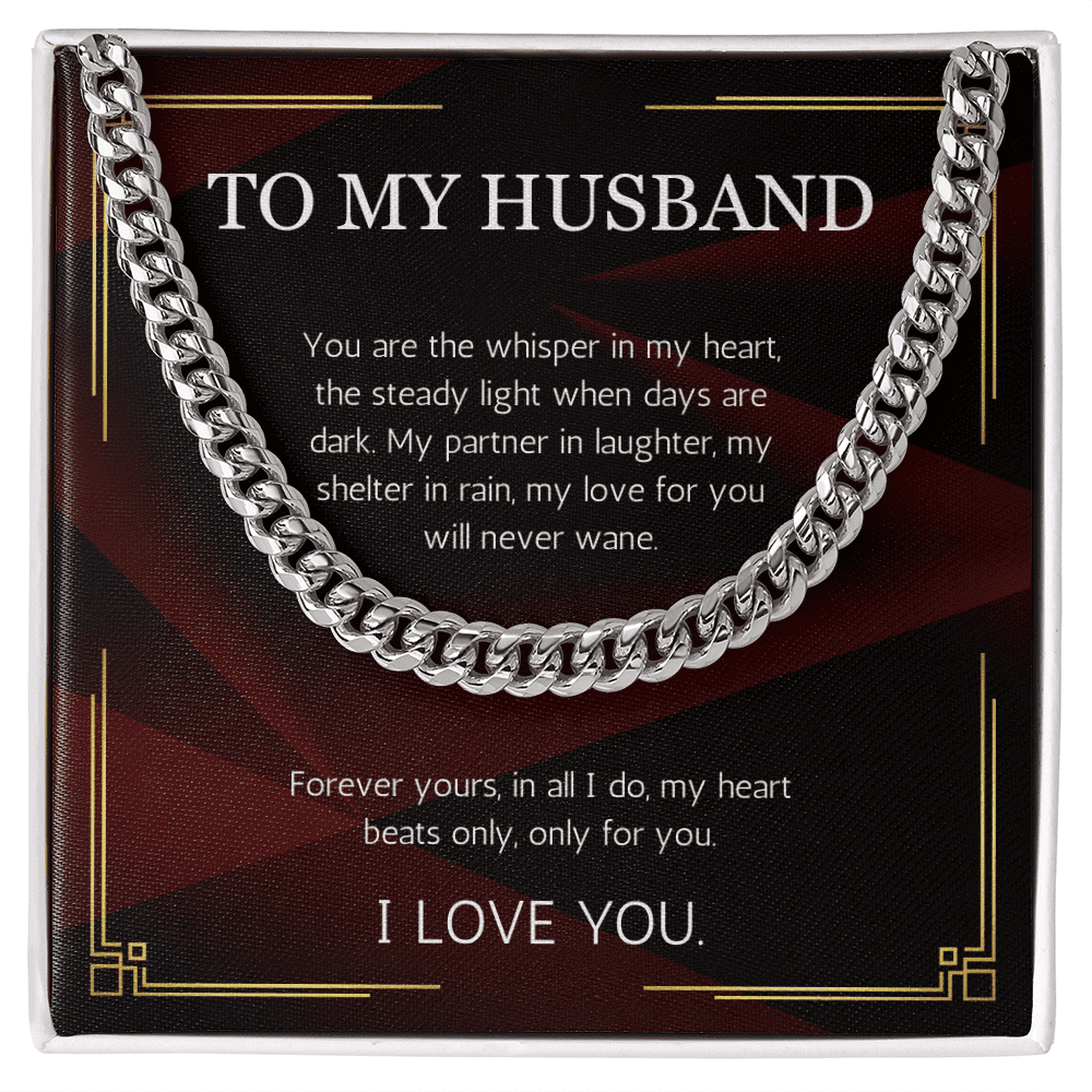Husband Gift Necklace, Cuban Link Chin For Husband, Birthday Gift ...