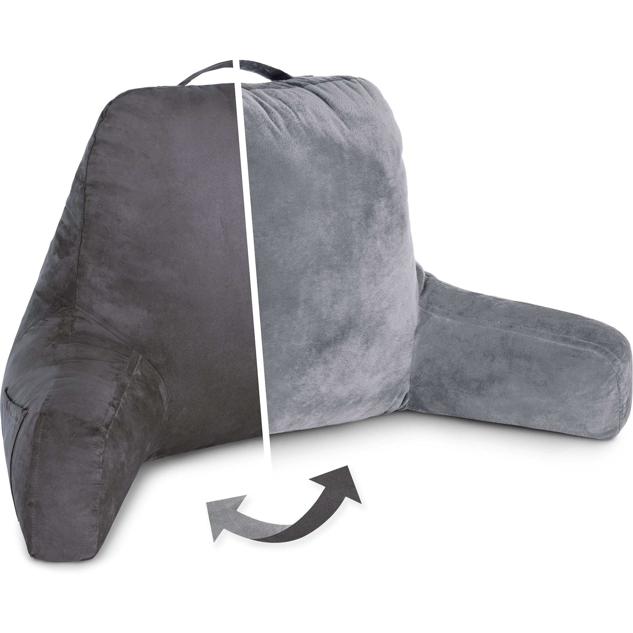 Husband Pillow Aspen Iron Grey, Reading Pillow Bed Rest Chair, Two ...