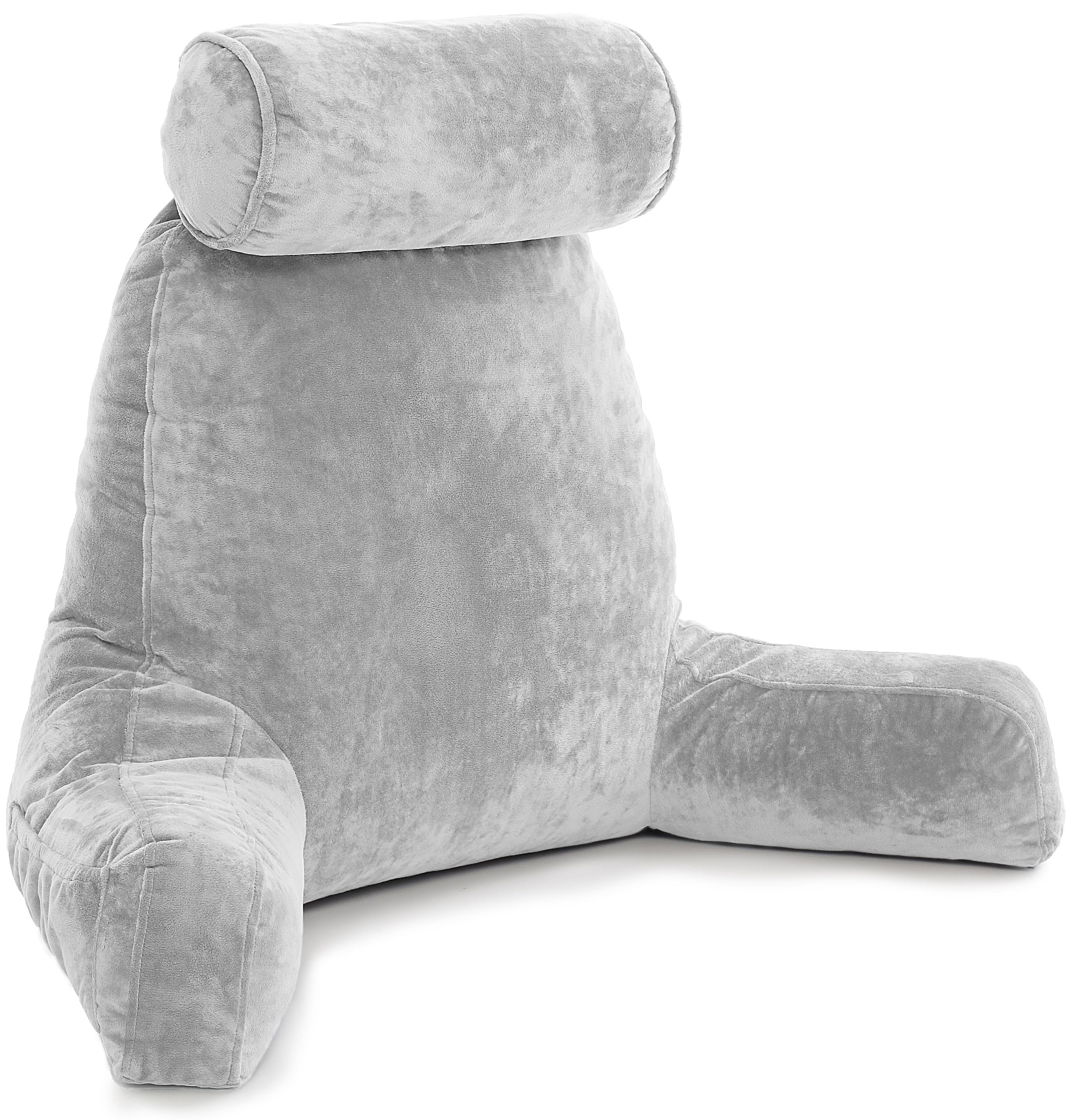 Husband Pillow - Light Gray Bed Rest Pillow with Arms, Detachable Neck ...