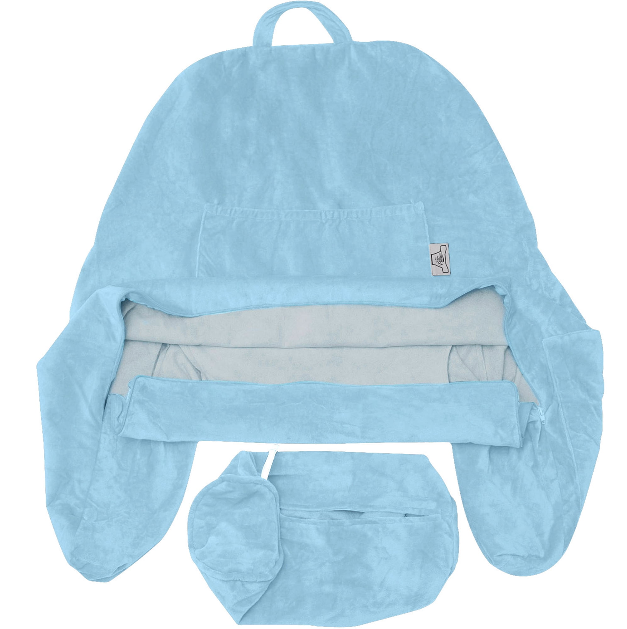 Husband Pillow Medium Cover Only Sky Blue, Cozy Microfiber Bed Rest ...