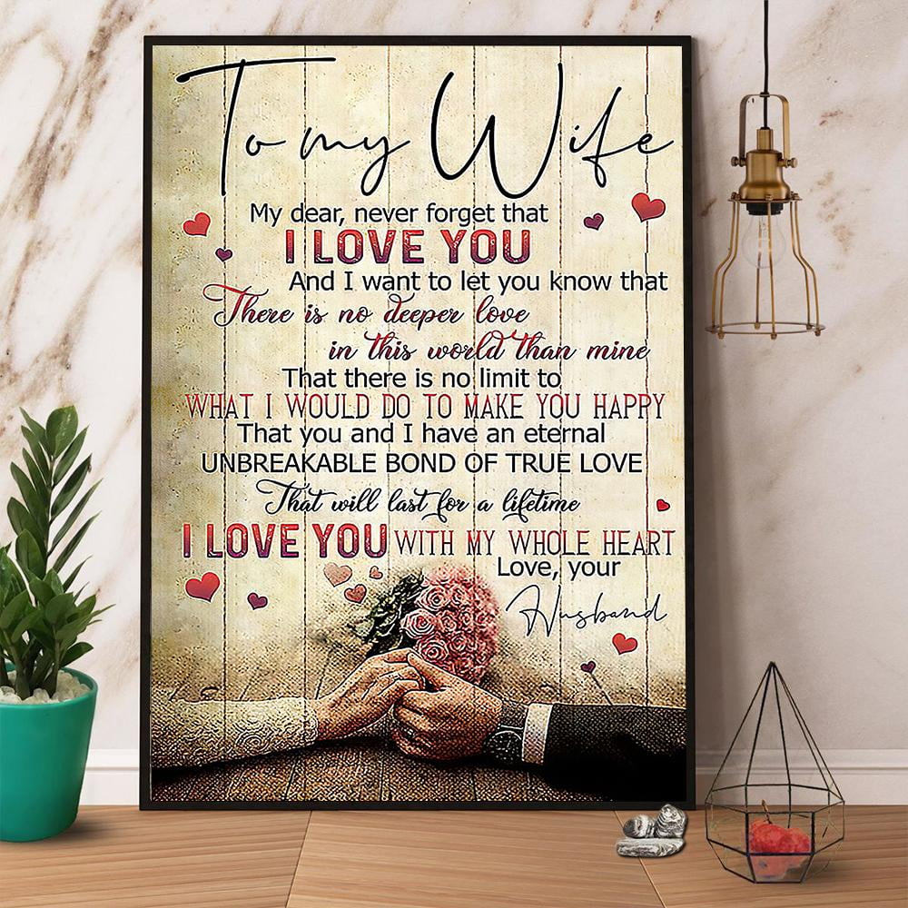 Husband To My Wife Never Forget That I Love You Paper Poster No Frame ...