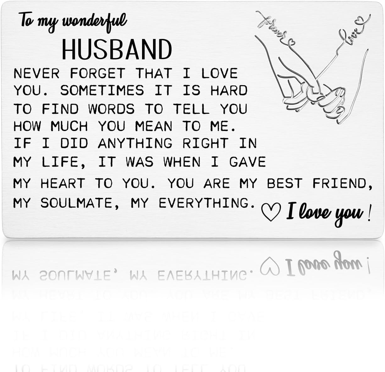 Husband Wallet Card From Wife Anniversary Card for Him Engraved Wallet ...