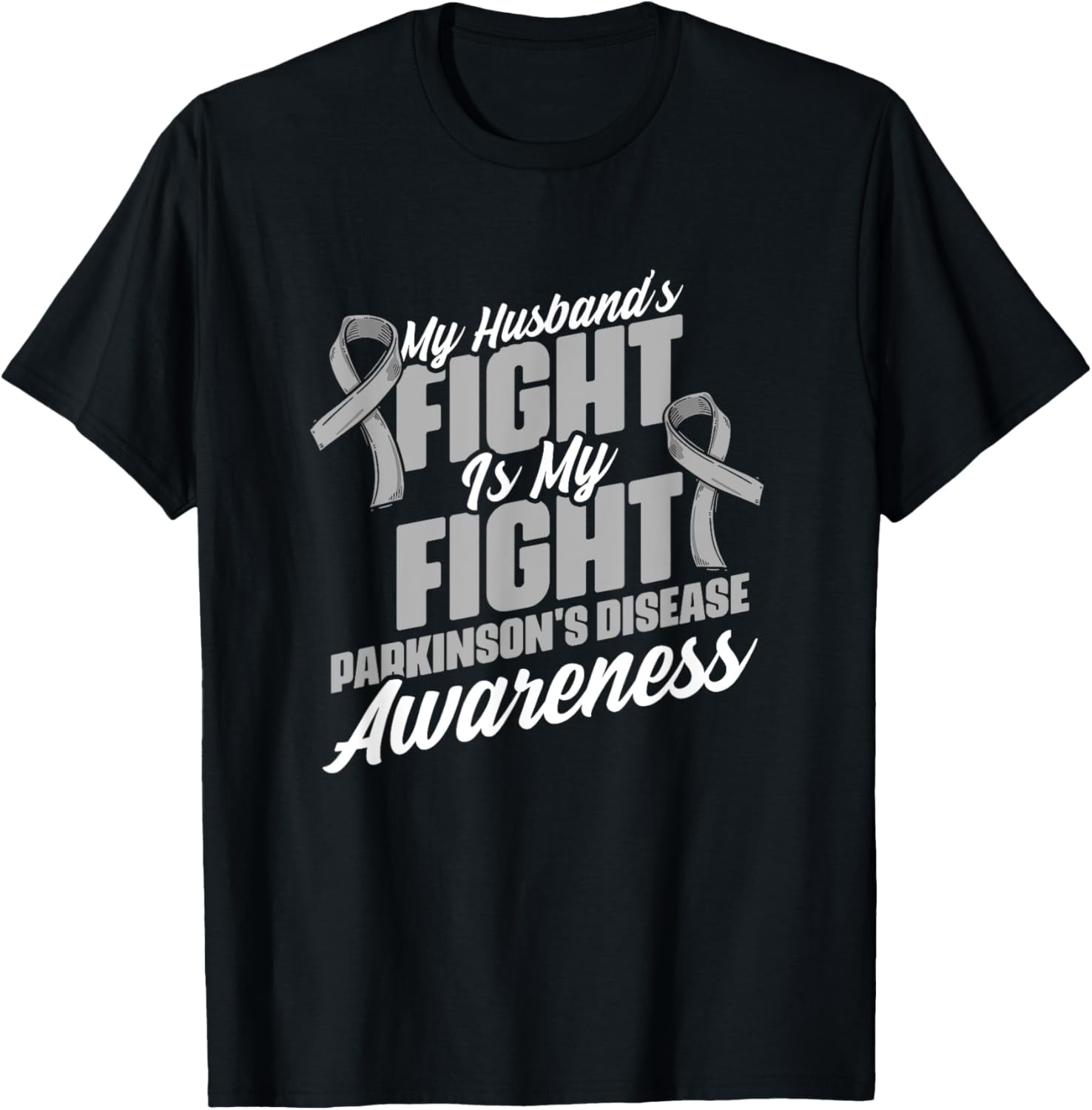 Husband's Fight PD Patients Parkinson's Disease Warrior T-Shirt ...