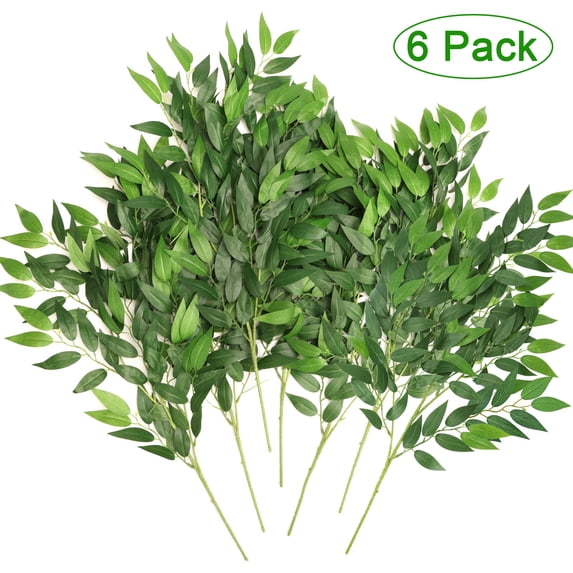"Husfou Artificial Italian Ruscus Stems 25.6"" - 6 Pack for Wedding ...