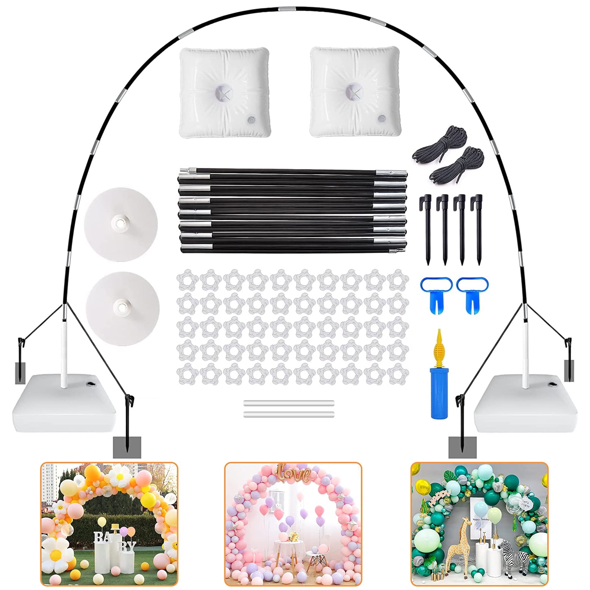Husfou 9' Tall & 10' Wide Adjustable Balloon Arch Stand Kit with Holder ...