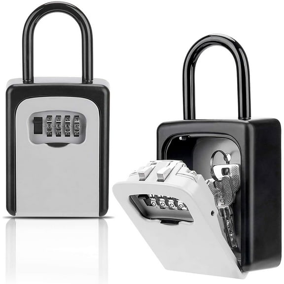 Iron Lock Waterproof Key Box - 4-Digit Combo, Removable Shackle ...
