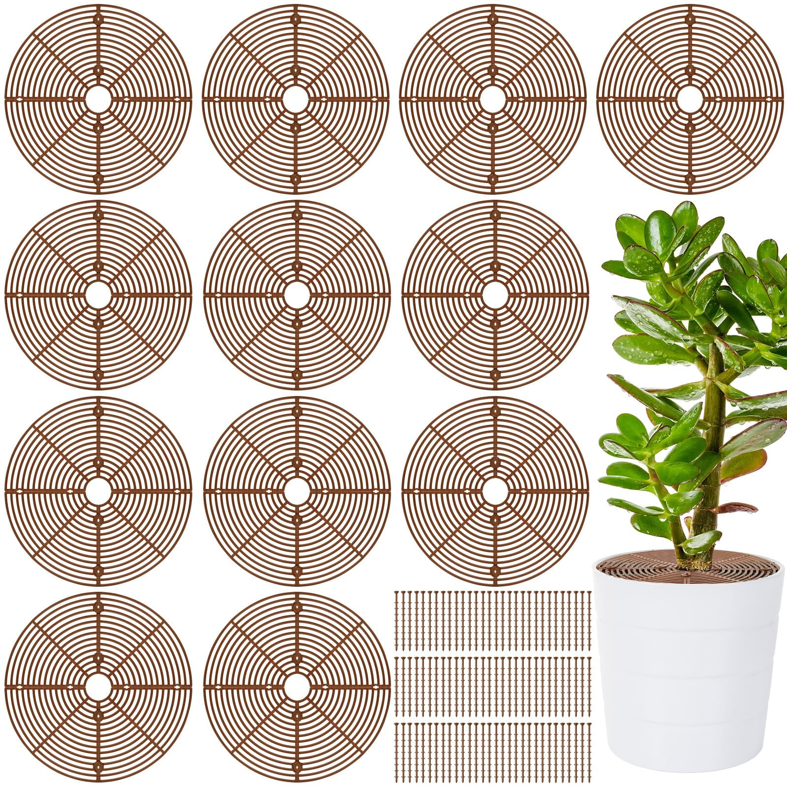 Hushee 12 Pieces 11.8 Inch Spring Plant Pot Grid with Center Cutout ...