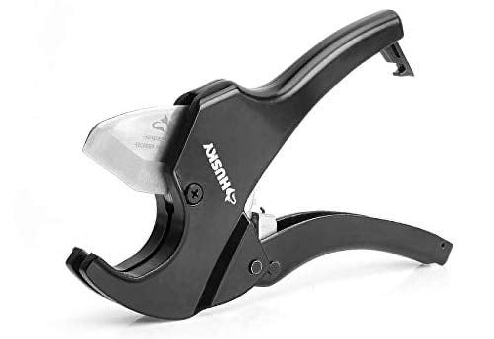 Husky 1-1/4 in.PVC, CPVC, PP, PEX and PE piping Ratcheting PVC Cutter ...