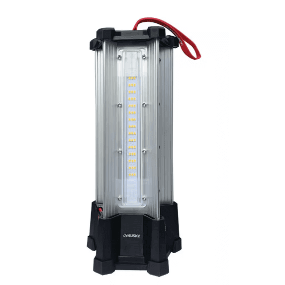 Husky 10,000-Lumen Area Utility LED Work Light w/ Grounded Outlet USB ...