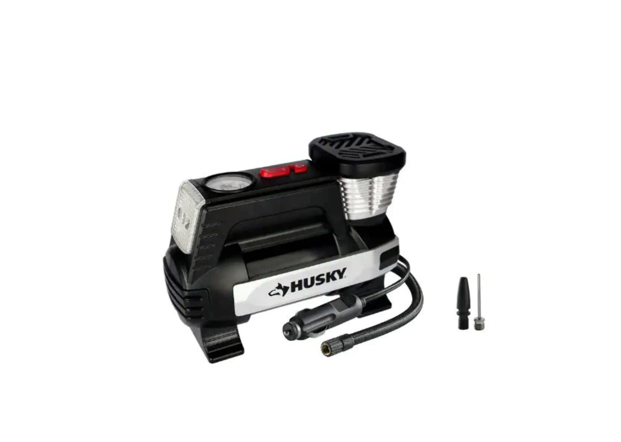 Husky 12-Volt Wired Inflator, Portable Tire Power Operated Air ...