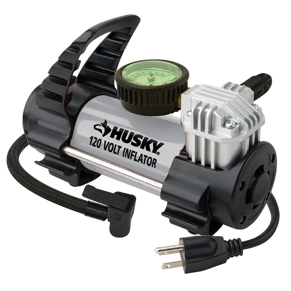 Husky 120 Volt Portable Air Compressor, Electric Tire Inflator Tool ...