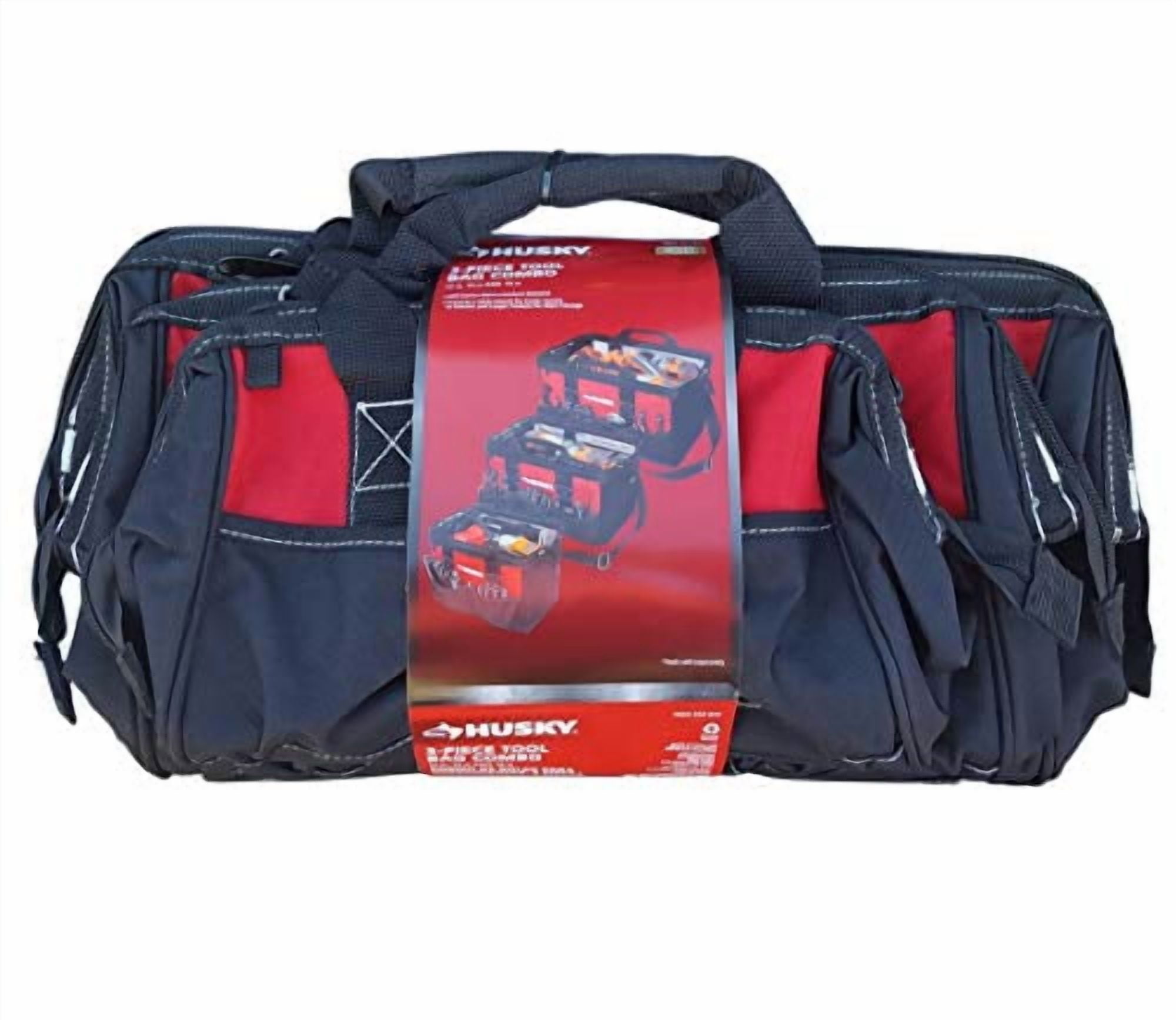 Husky 18 in., 15 in. and 12 in. Tool Bag Combo in Red - Walmart.com