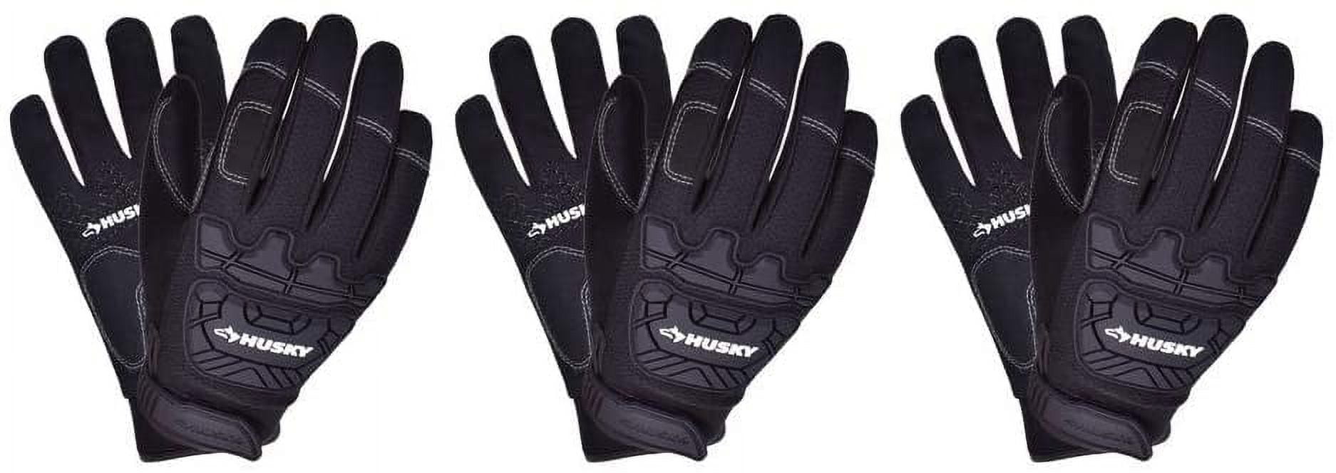Husky (3-Pack) Medium Duty Gloves, Non Slip, Touchscreen Compatible ...
