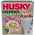 Husky Heavy Duty Plastic Garbage Sacks, 39 Gal Drawstring Clear Yard ...