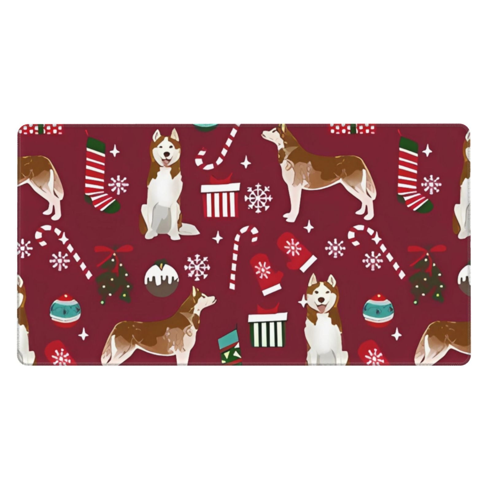 Husky Candy Canes Stockings Holiday Dog Ruby Mousepad Large Mouse Pad ...