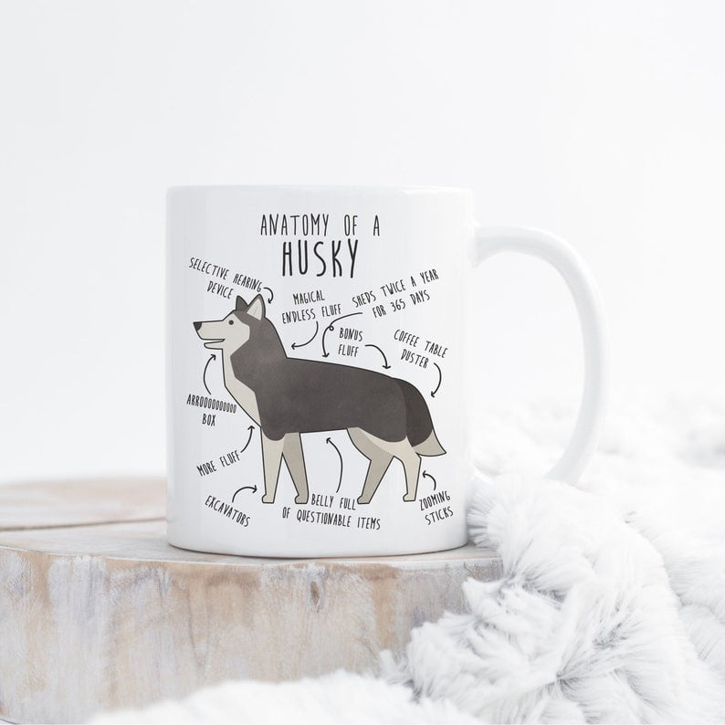 Husky Coffee Mug, Siberian Husky Gift, Gray Husky Mom, Dad, Wolf Lover ...