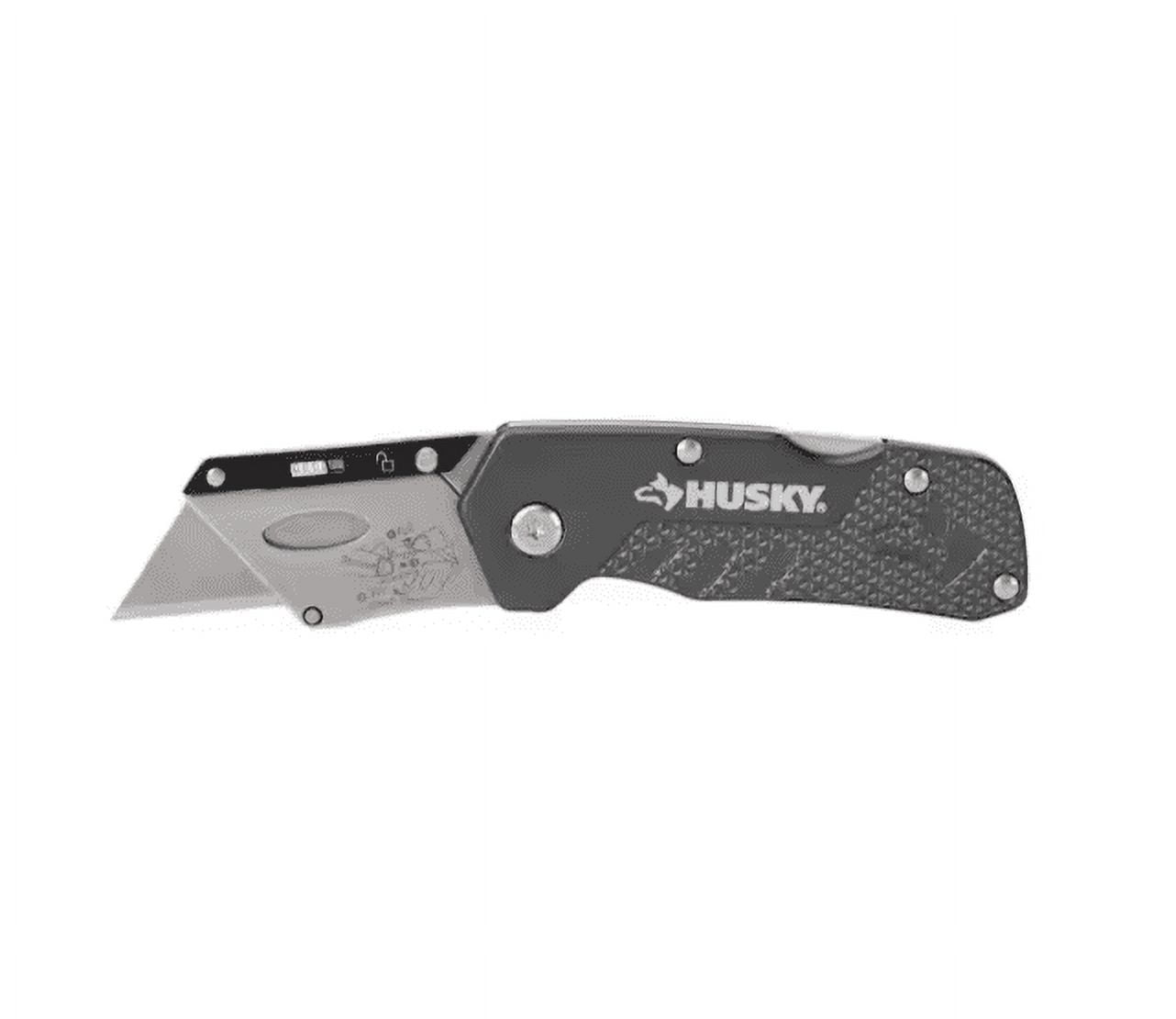 Husky Compact Folding Lock Back Utility Knife Quick Change Blade ...