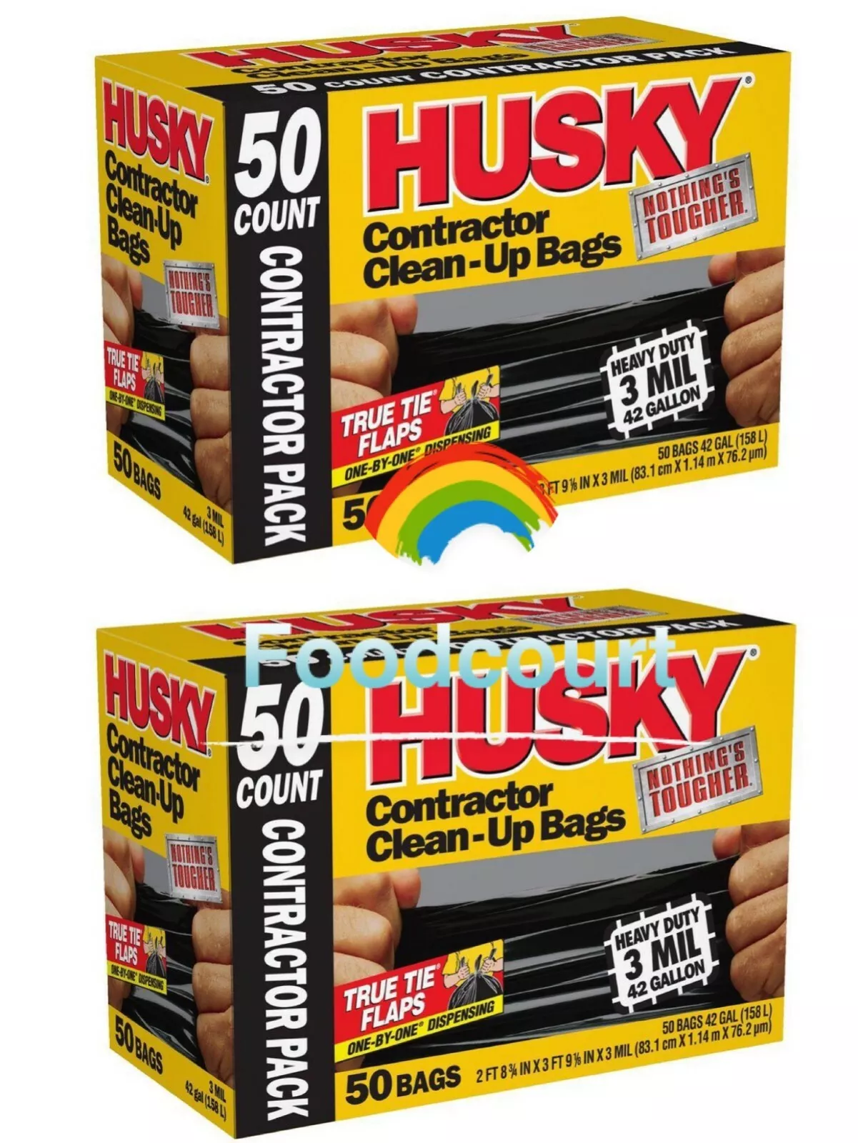 Husky Contractor Clean-Up Bags Heavy Duty 3 Mil 42 Gal 50 ct Each Pack ...