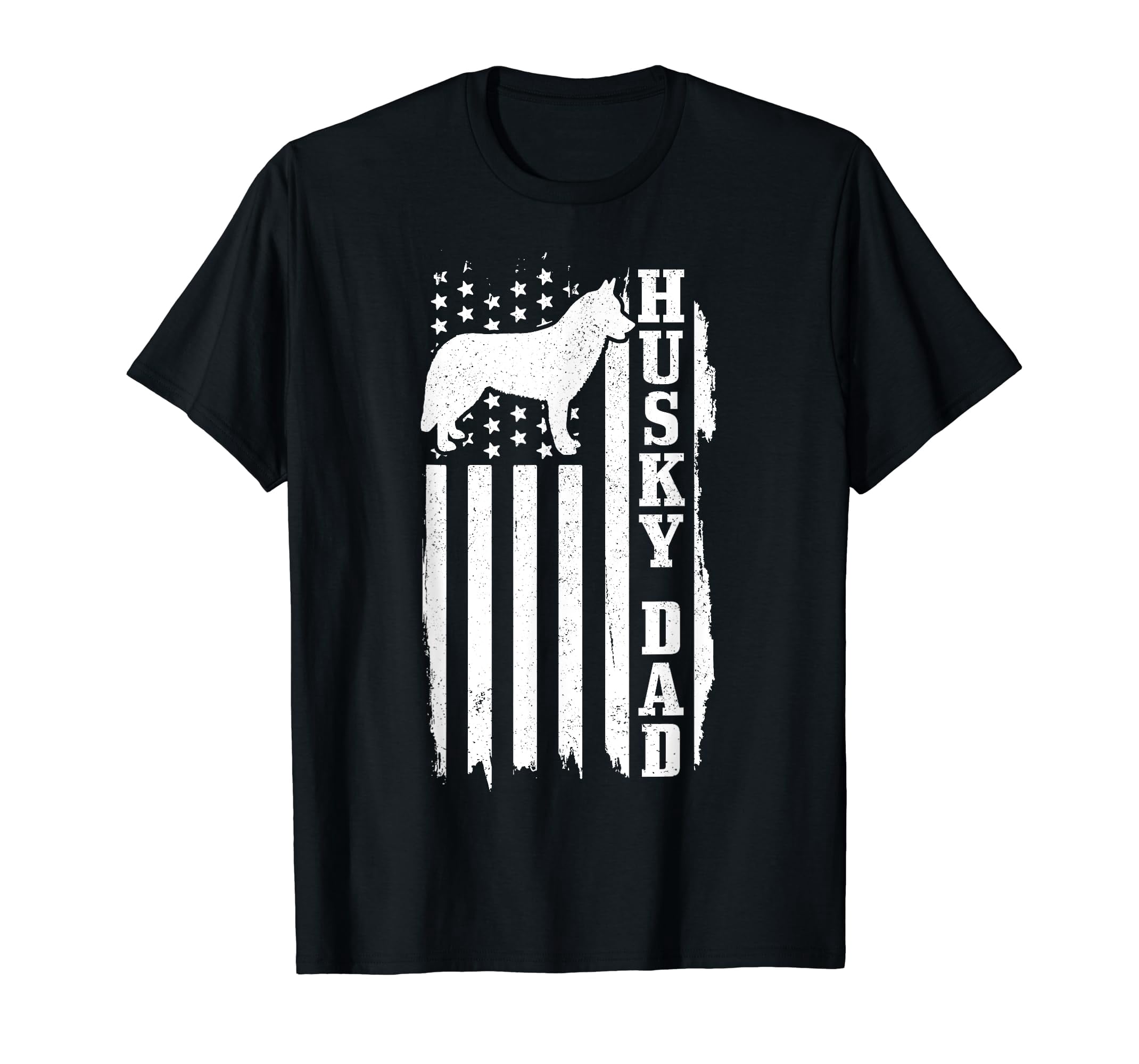 Husky Dad Vintage American Flag Patriotic Husky Dog T-Shirt - Walmart.com