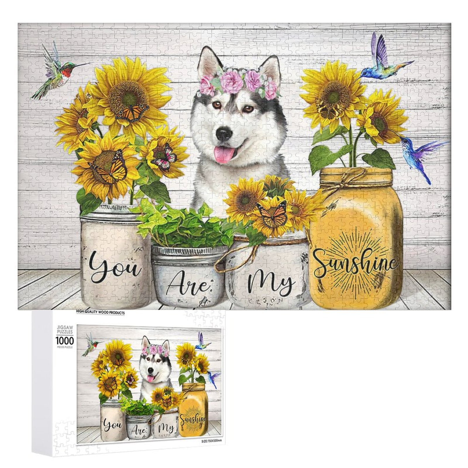 Husky Dog 1000 Piece Jigsaw Puzzles for Adults and Kids - You Are My ...
