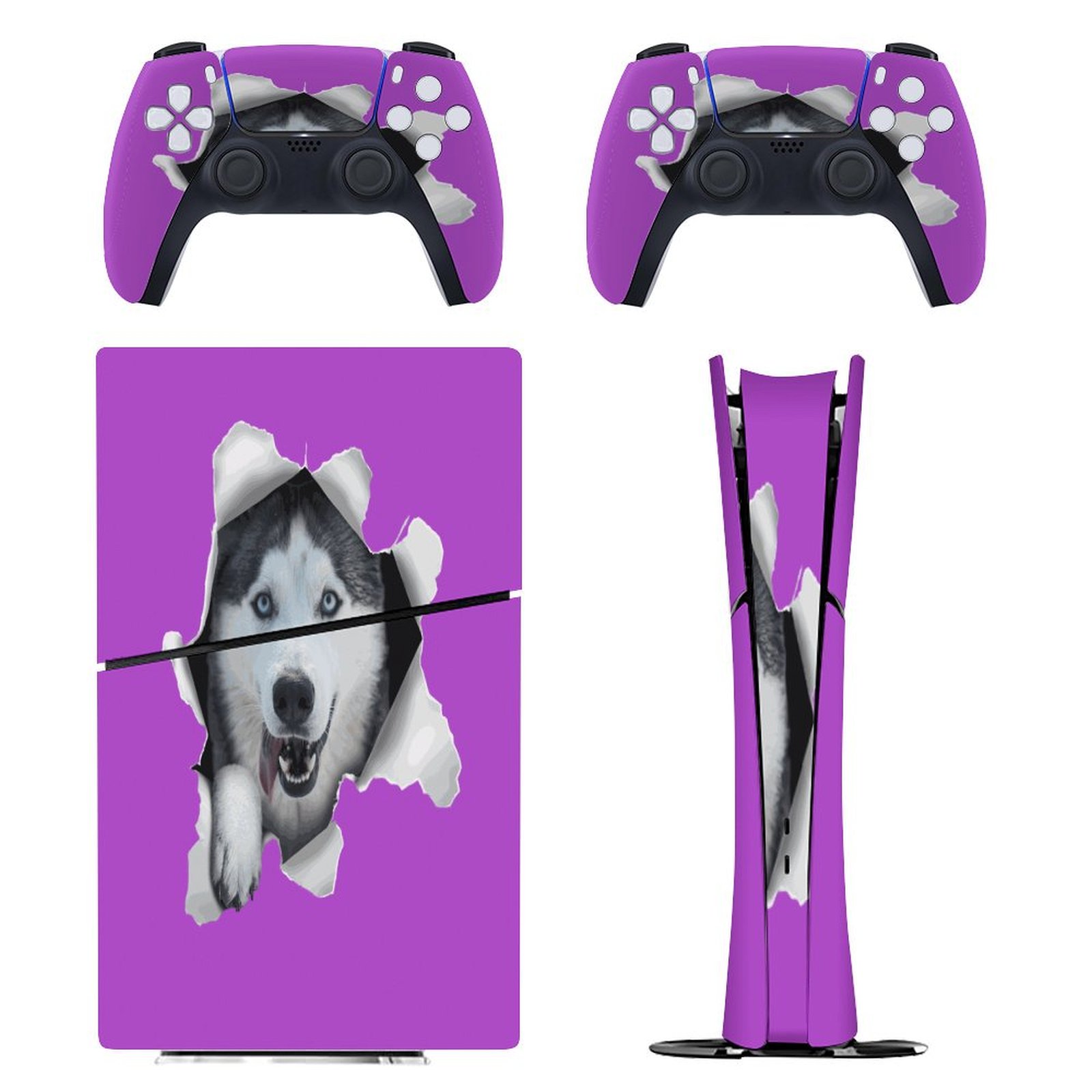 Husky Dog Broken Hole PS5/PS5 Slim Digital Disc Skin Sticker For ...