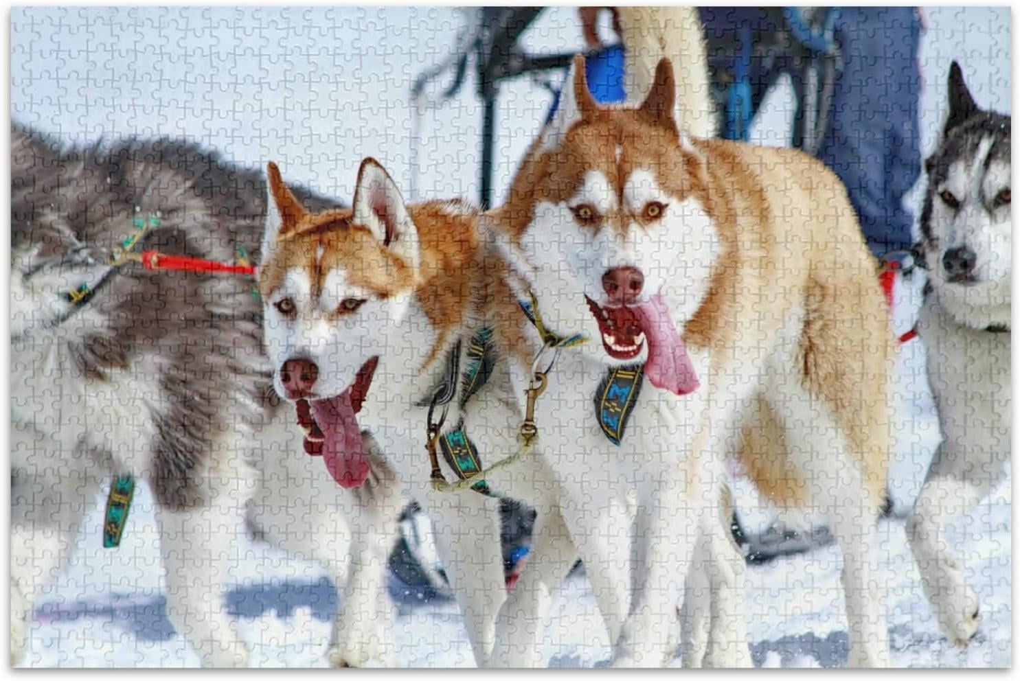 Husky Dog Jigsaw Puzzle 500 Pieces Wooden Jigsaw Puzzles for Adults ...