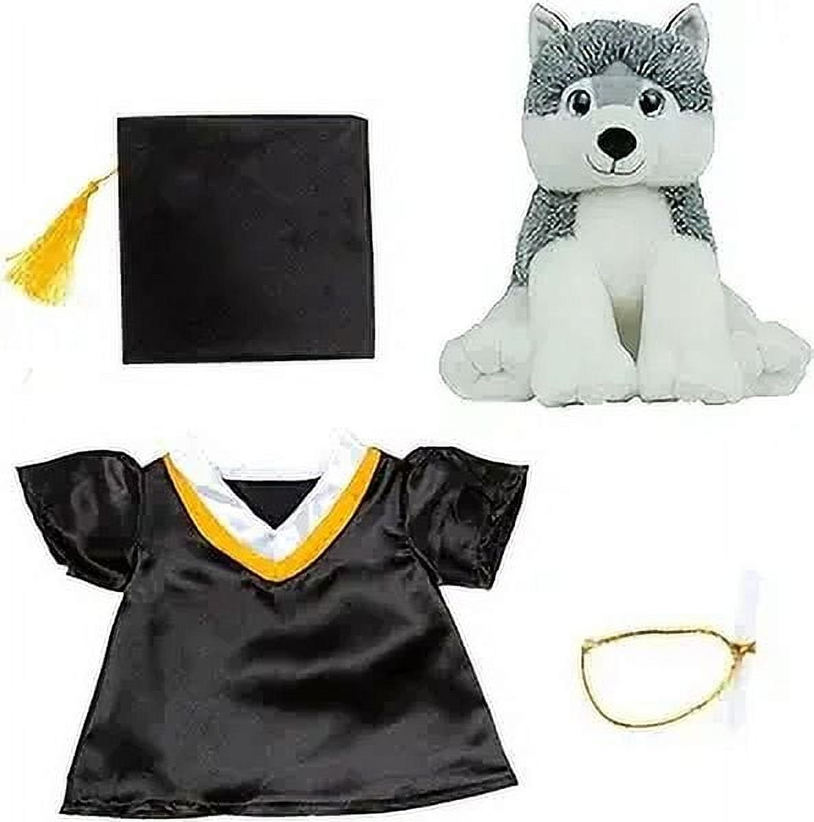 Plush Gear Husky Dog 16" Plush with Graduation Cap & Gown - Soft Toy ...