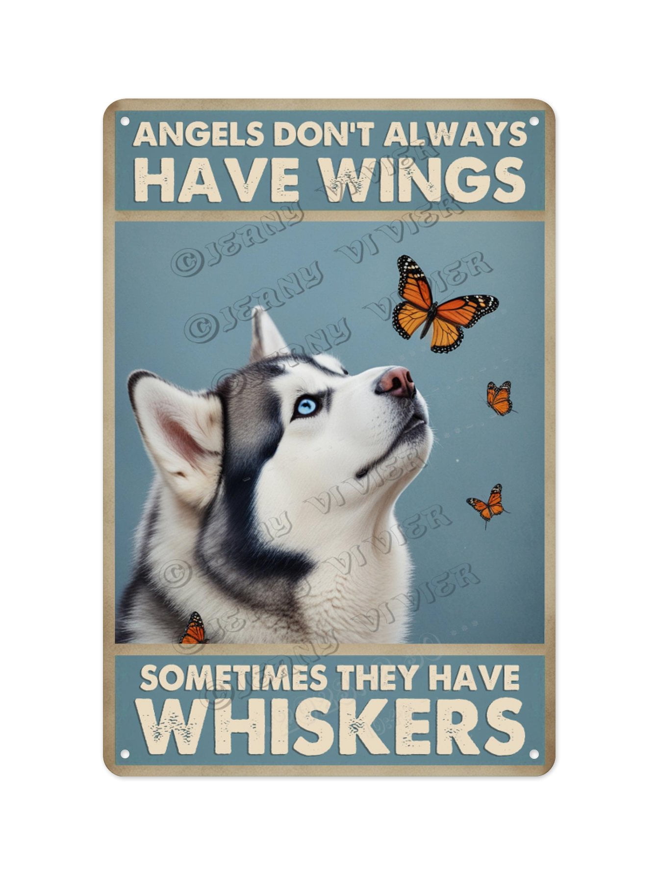 Husky Dog Rustic Aluminum Sign 8x12 Inches - Unique Dog-Themed ...