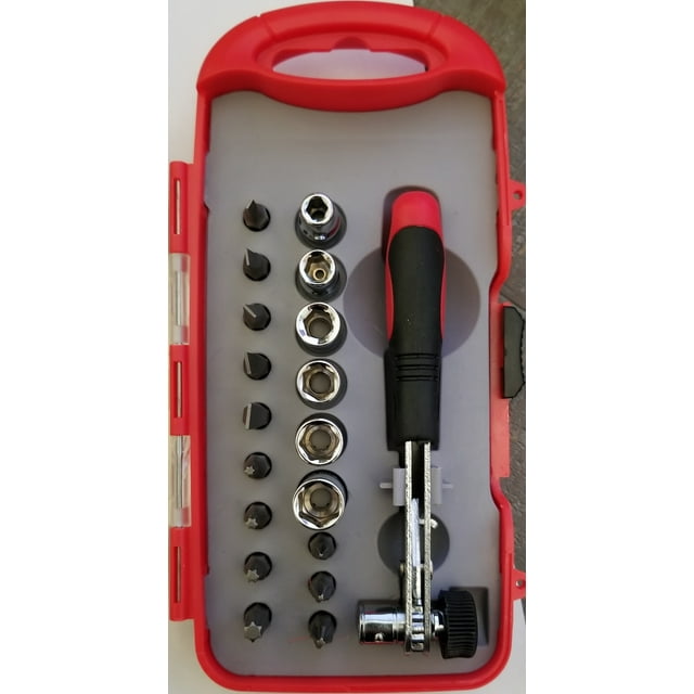 Husky Drive Socket Set with Screw Bits, 1/4", 19 Count - Walmart.com