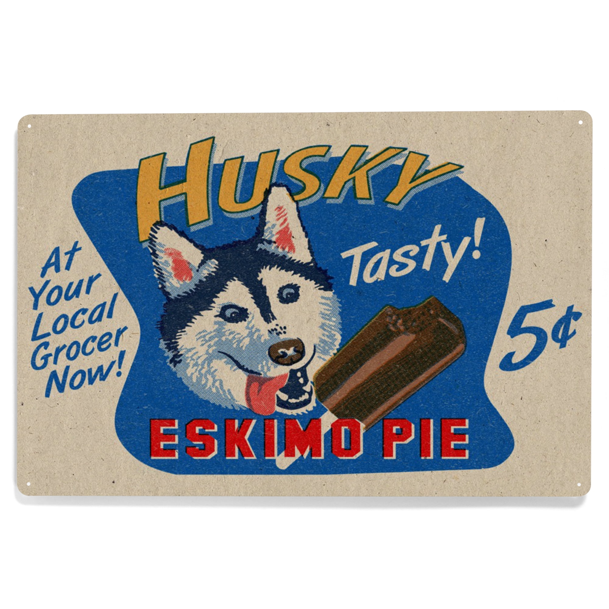 Husky Eskimo Pie, Retro Ad (12x18 Aluminum Art, Indoor Outdoor Metal ...