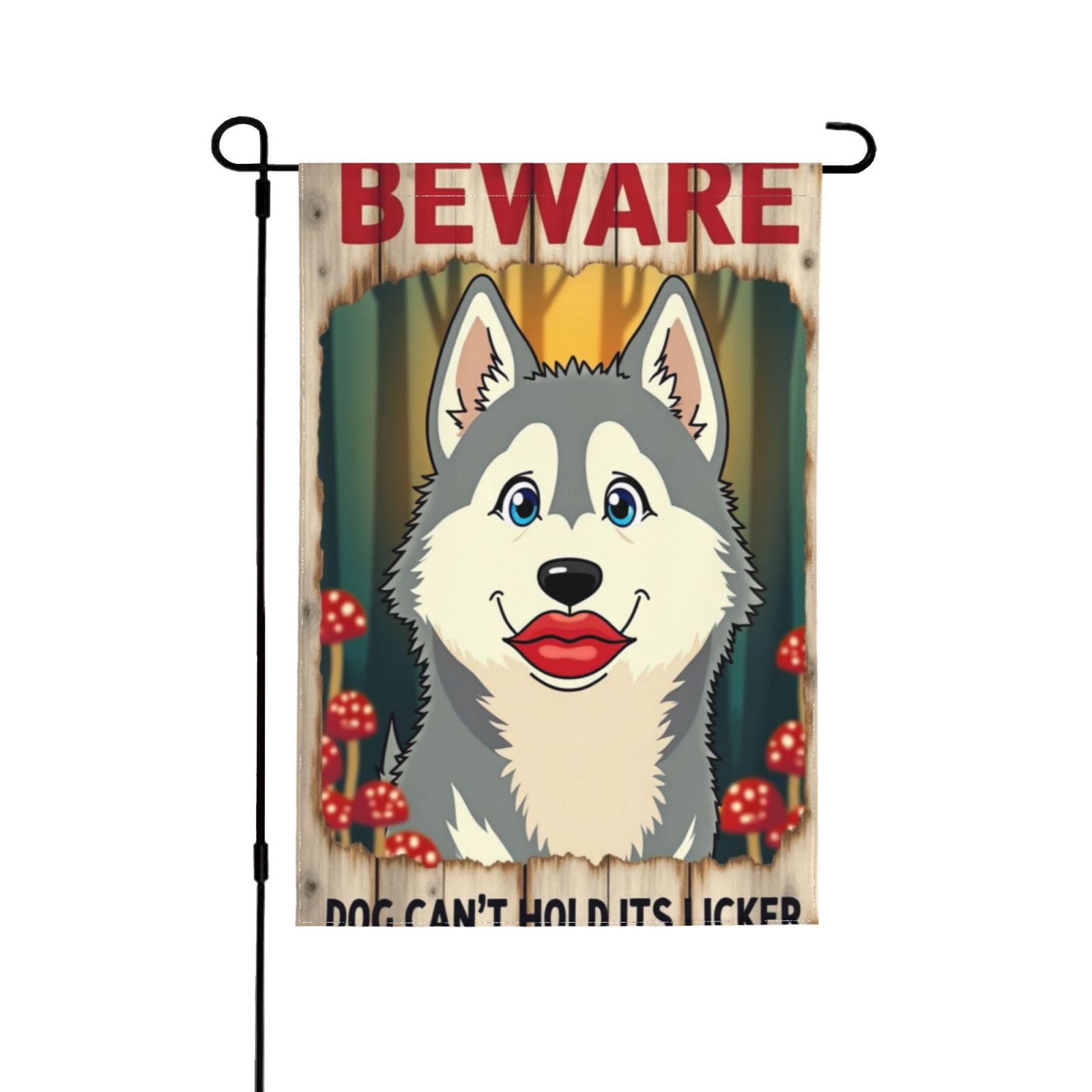 Husky Funny Flags Dog Garden Flags 12.5x18 Double Sided, BEWARE OF DOG ...