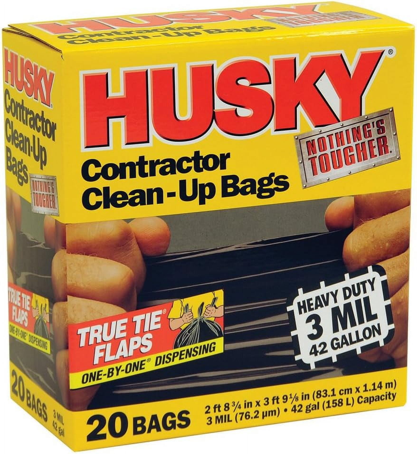 Husky HK42WC020B 42-Gallon Polyethylene Resin Contractor Clean-Up Bags ...