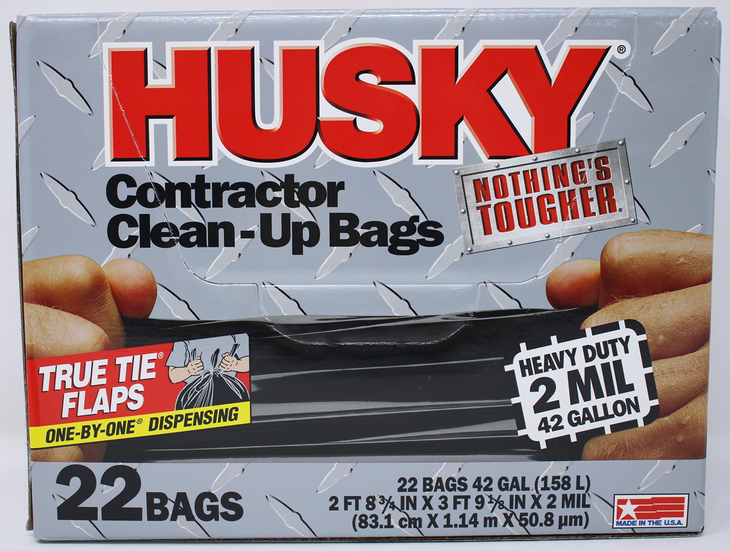 Husky HK42WC022B Heavy Duty AIF9 Contractor Clean-Up Bag, Poly, Black ...