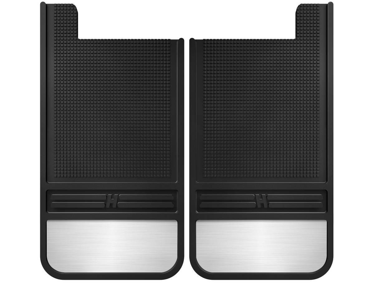 Husky Liners 55101 Rear MudDog Mud Flaps with Brushed Stainless Steel ...