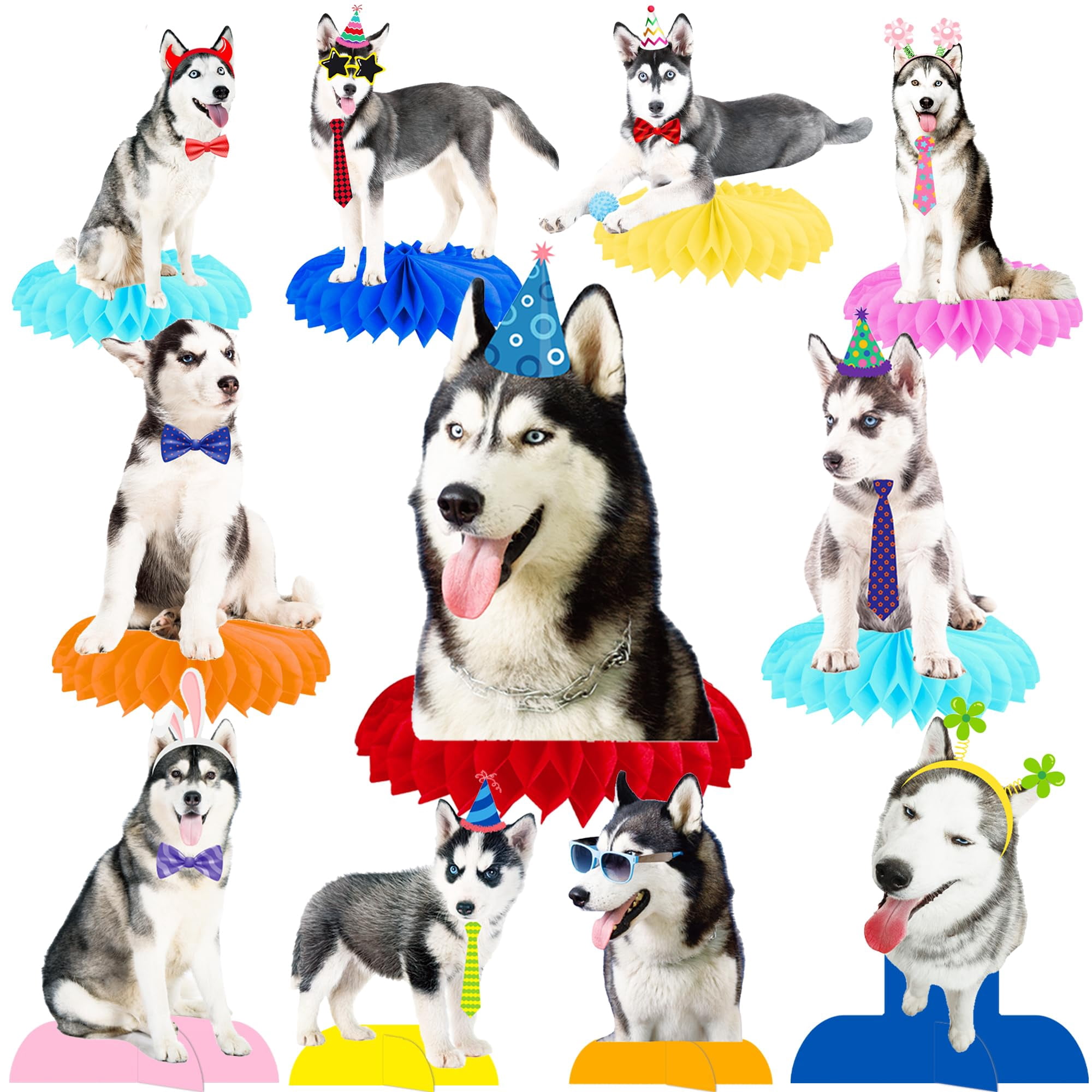 Husky Party Honeycomb Centerpieces Husky Birthday Decorations 12Pcs ...