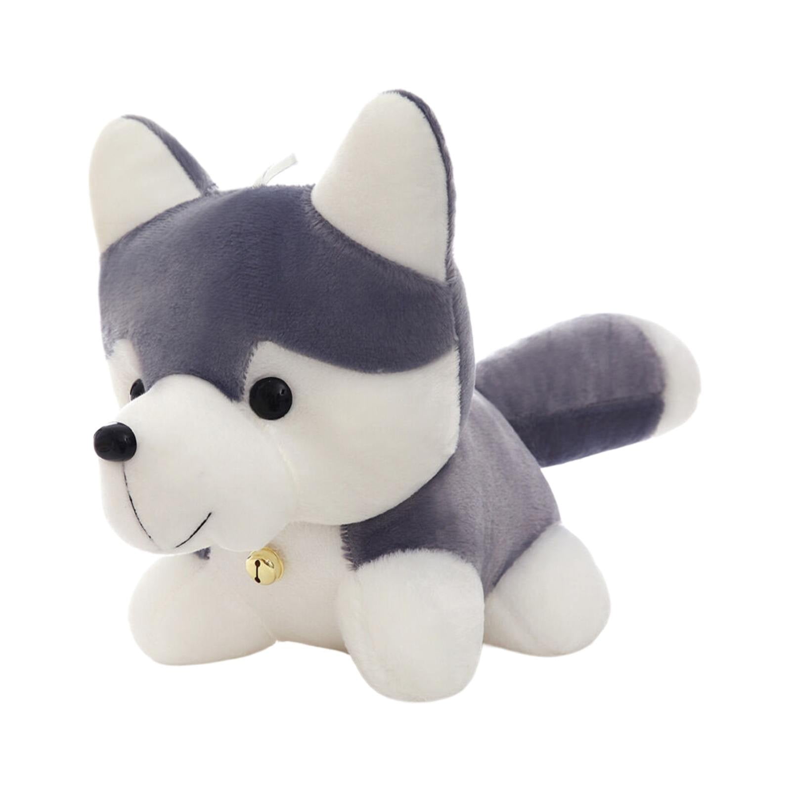 Husky Plush Dog Toy Husky Stuffed Animals Cute Bell Pet Dog Doll Plush ...