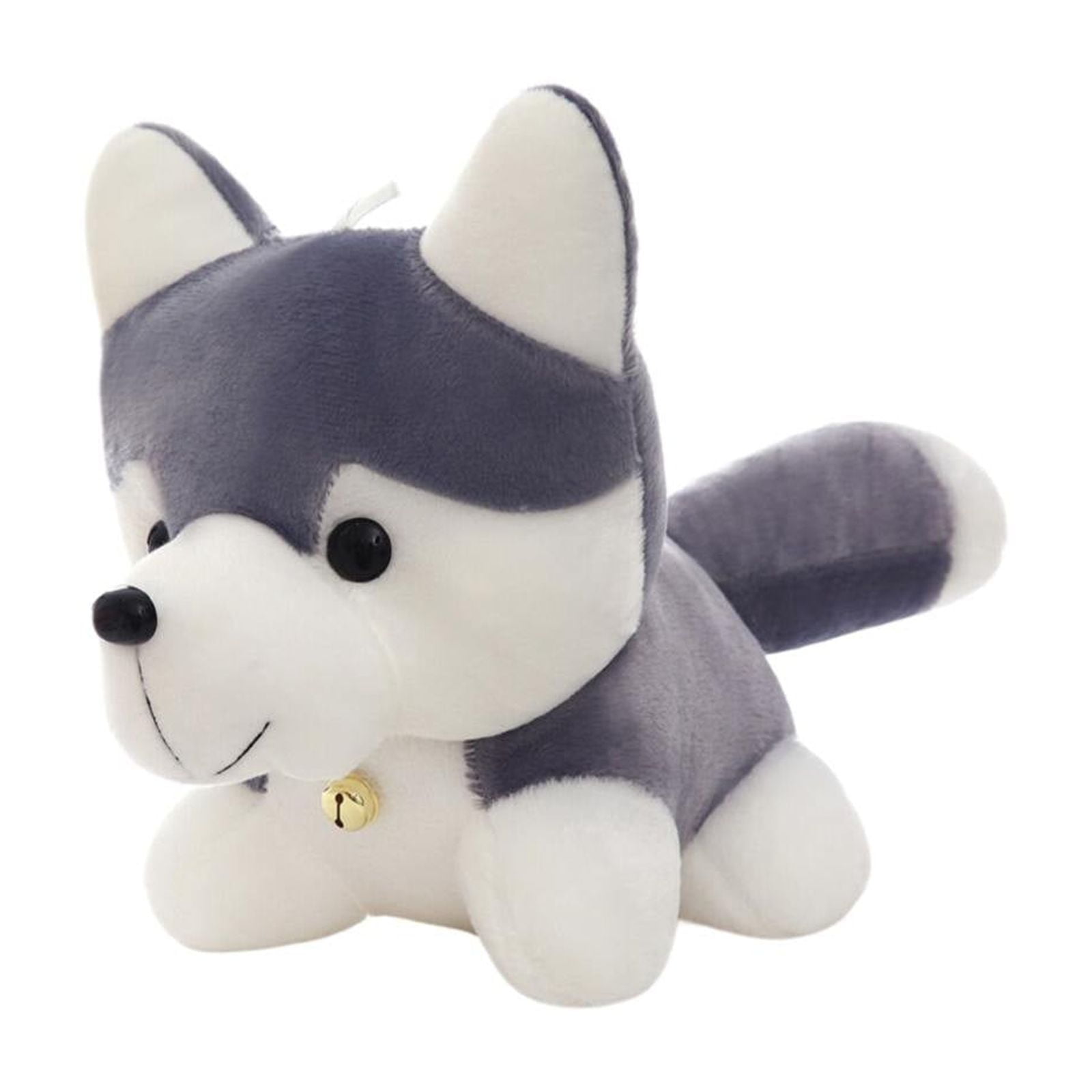 Husky Plush Dog Toy Husky Stuffed Animals Cute Bell Pet Dog Doll Plush ...