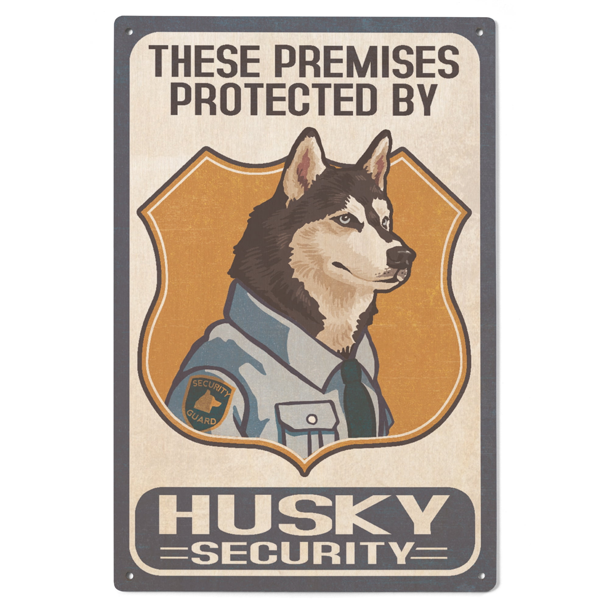 Husky Security, Dog Sign Birch Wood Wall Sign (6x9 Rustic Home Decor ...