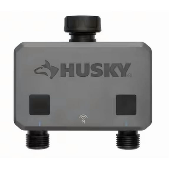 Husky Smart Watering Timer, Lawn and Garden Hose Control, Dual Spigot ...