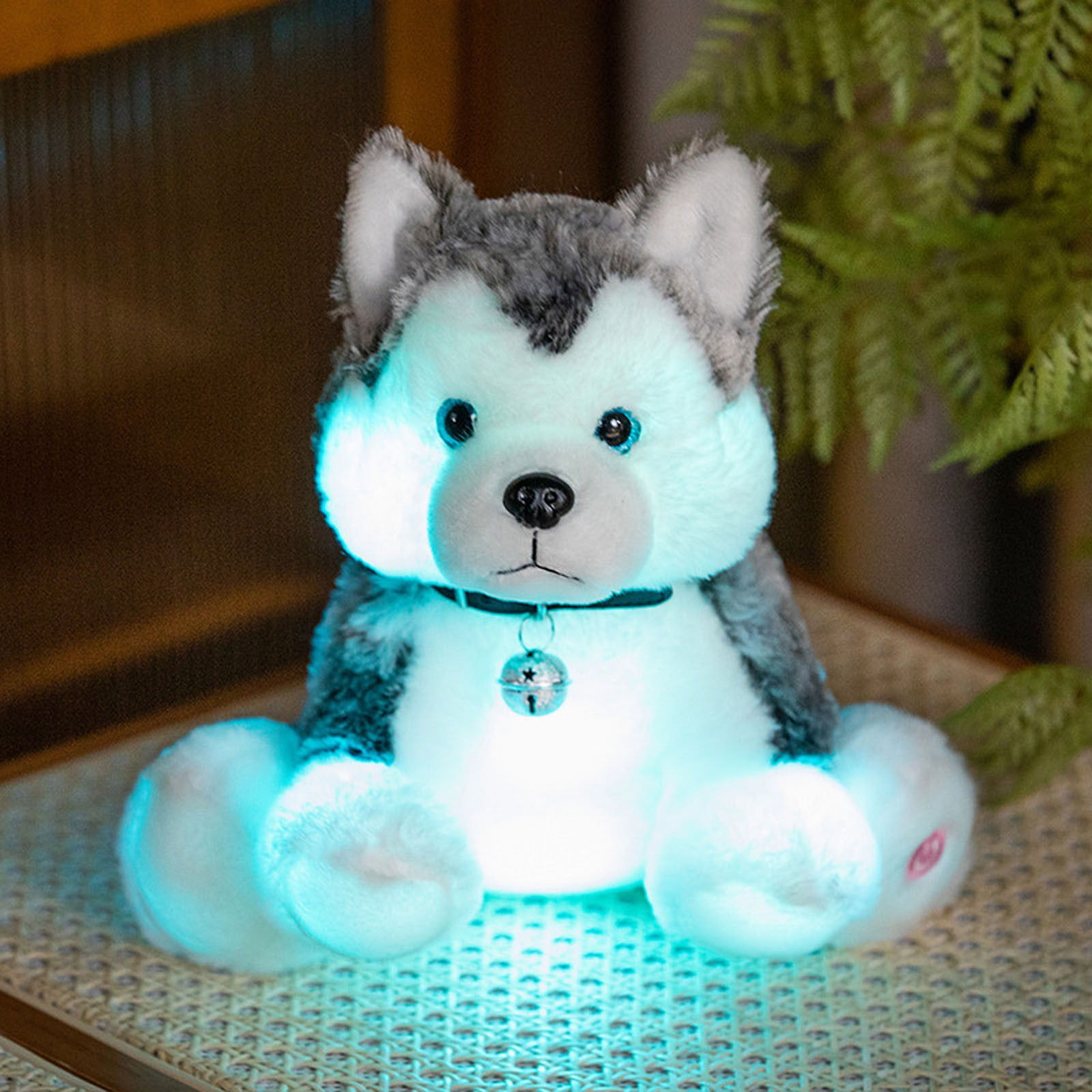 Husky Stuffed Animal, Light Up Plush Dog Night Light, Soft Puppy Toy Hugging Pillow, Christmas ...