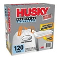 Husky Tall Kitchen White Trash Bags, 13 Gallon, 120 Bags (Expandable ...
