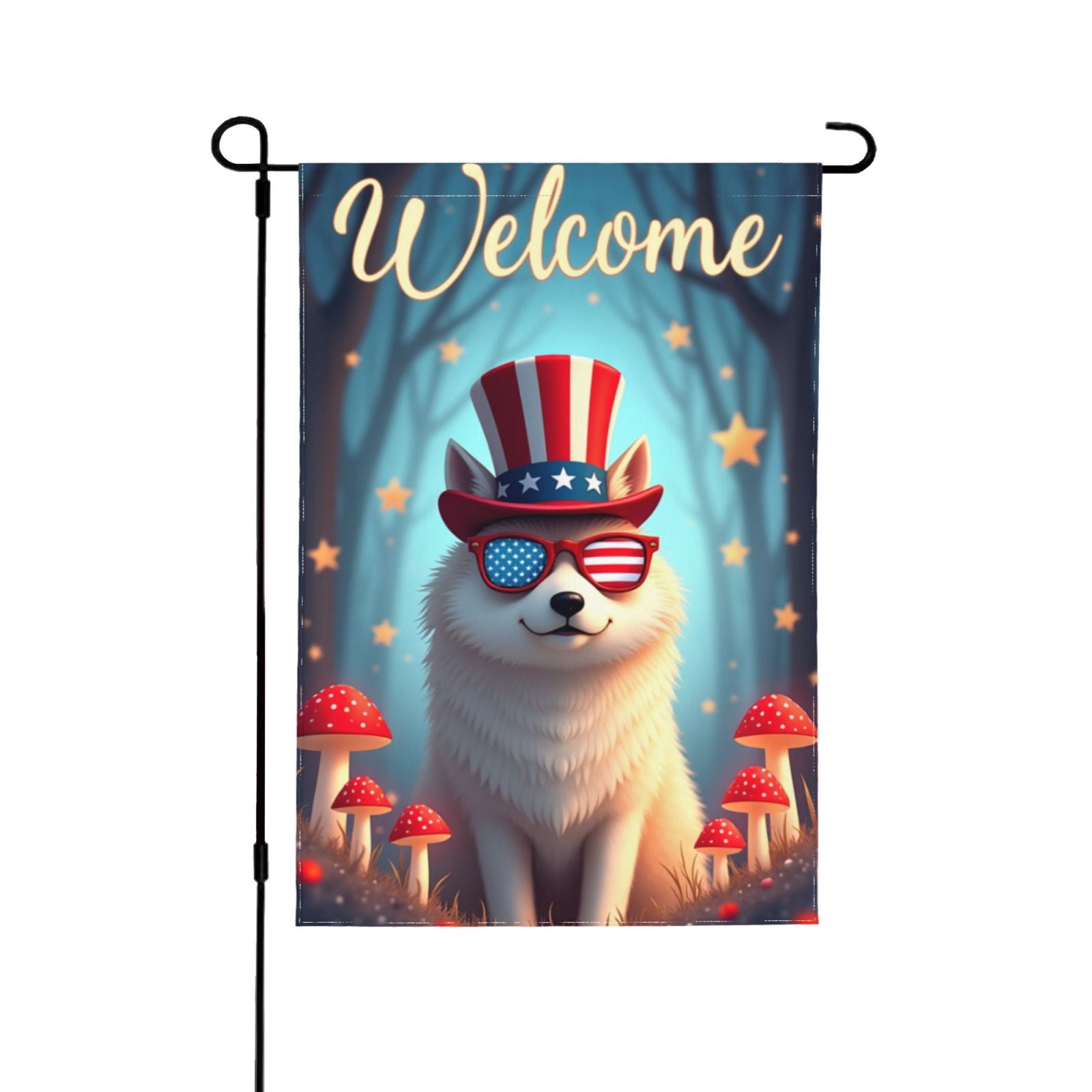 Husky Welcome 4th Of July Dog Garden Flags 12.5x18 Inch Double Sided ...