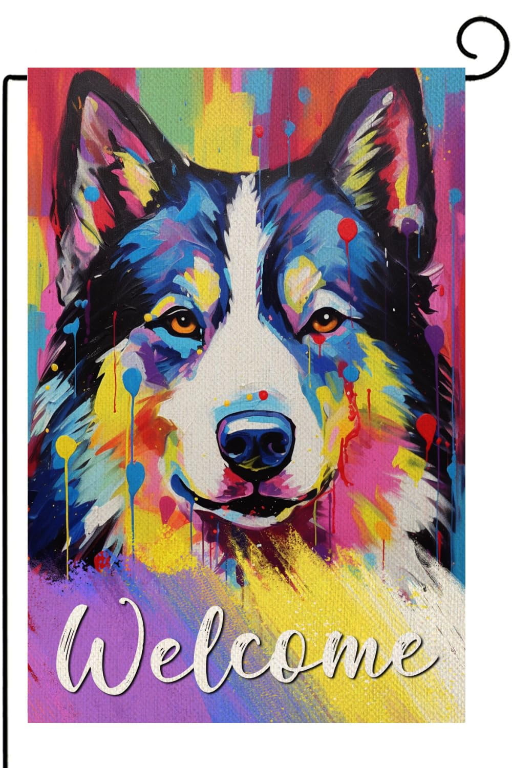 Husky Welcome Garden Flag Dogs Paw Prints Spring Yard Flag Pet Lovers ...