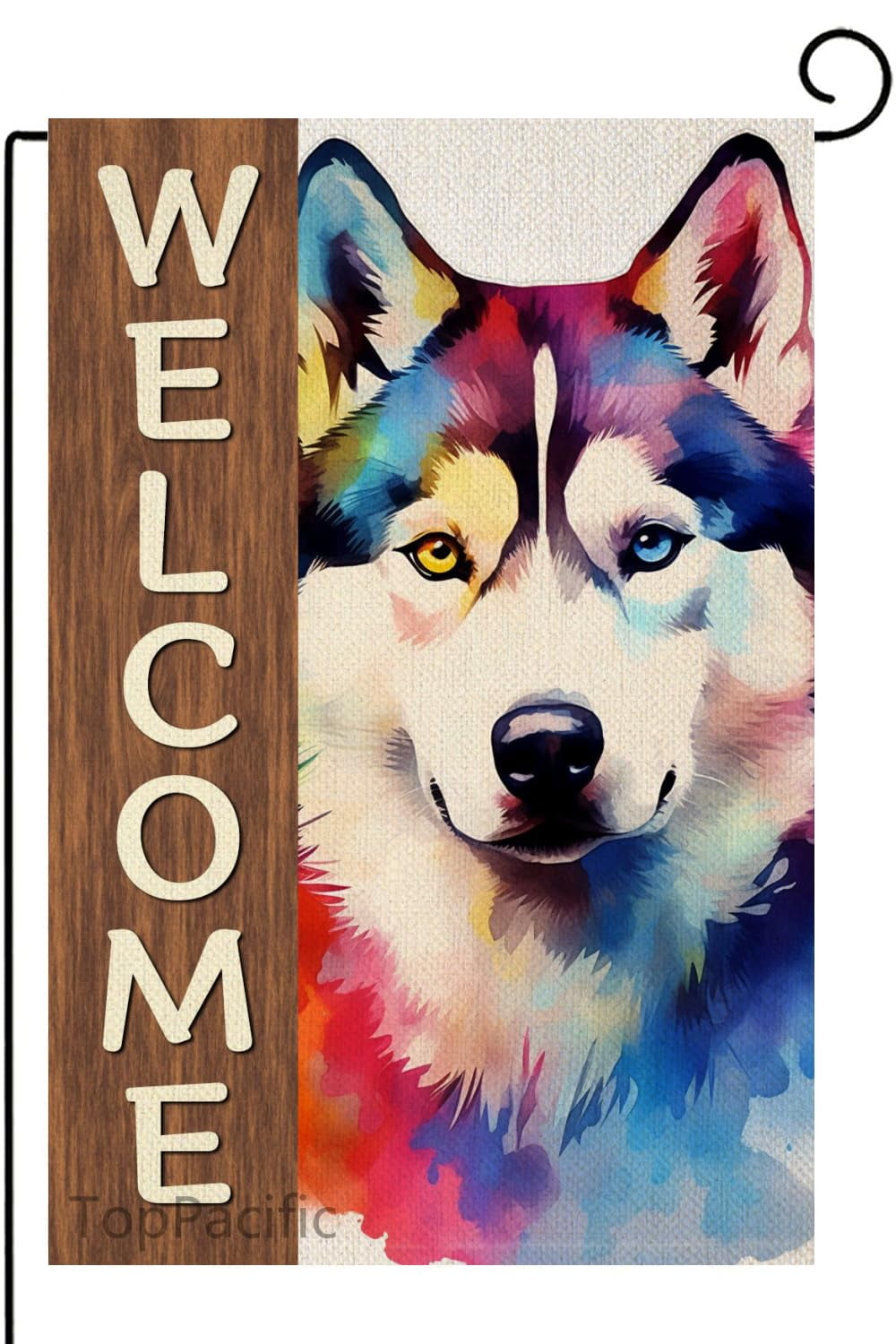Husky Welcome Garden Flag Dogs Paw Prints Spring Yard Flag Pet Lovers ...