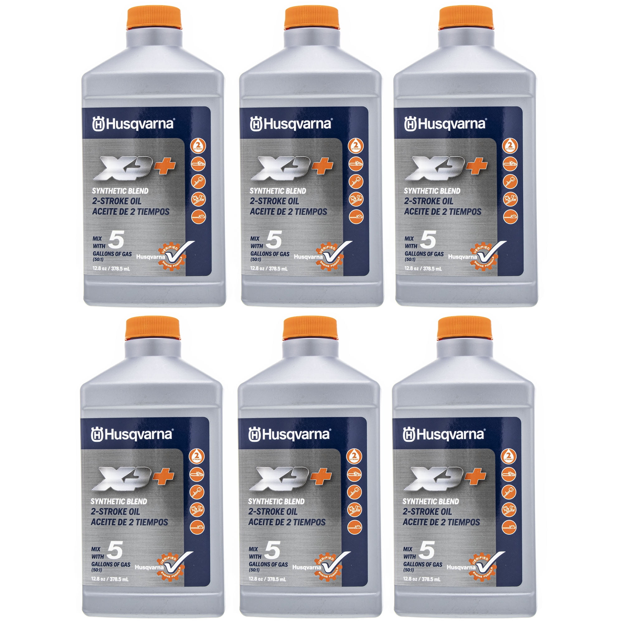 Husqvarna 5xp 6pk OEM 12.8oz Bottle XP 2 Stroke 2-Cycle Engine Oil Fuel ...