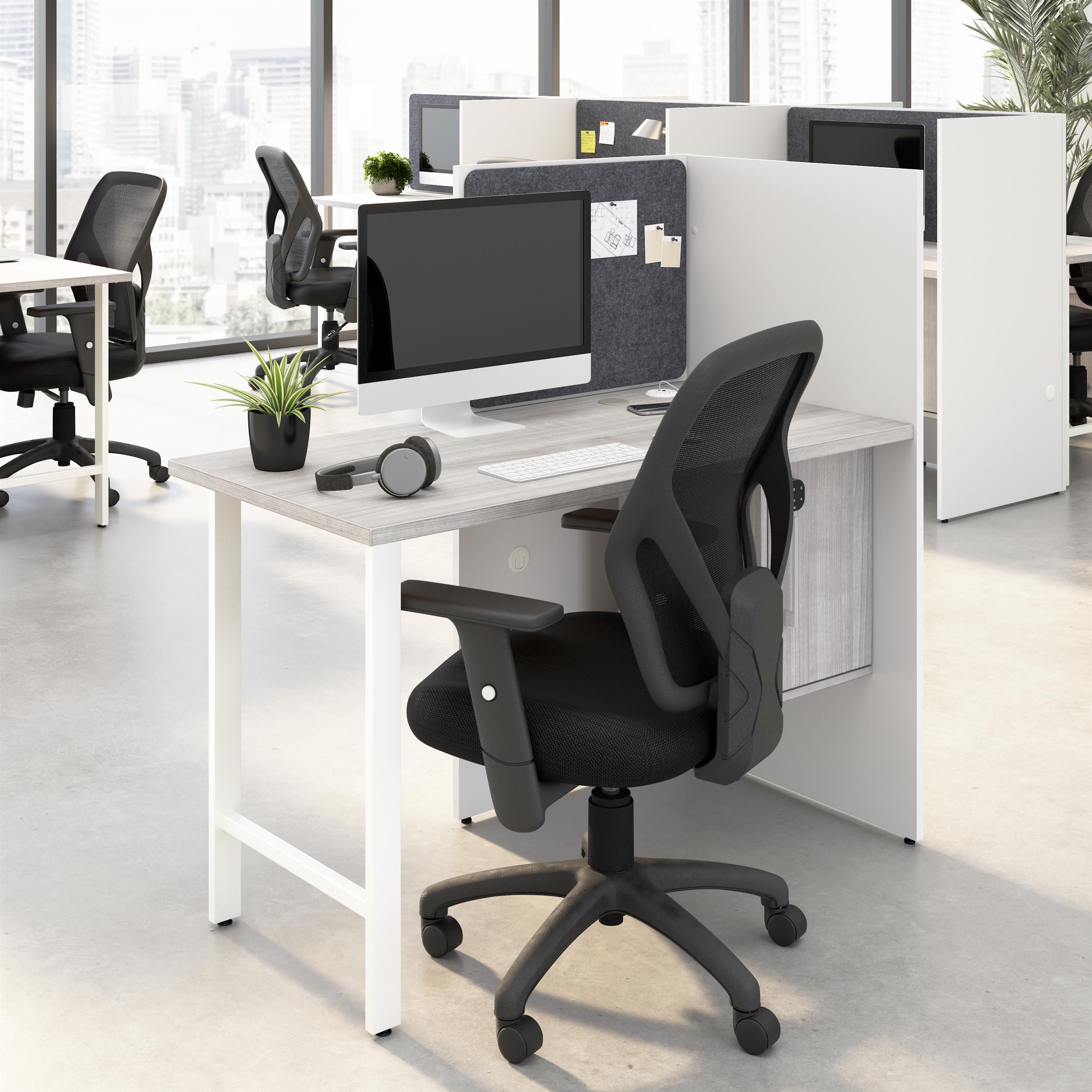 Hustle 48-inch Office Cubicle Desk with Storage in White/Gray ...