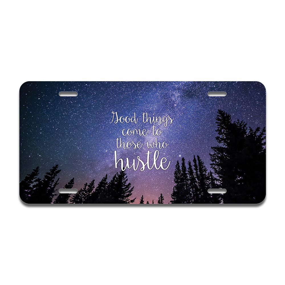 Hustle Aluminum License Plate| License Plate 12" X 6" Fits Any Car ...