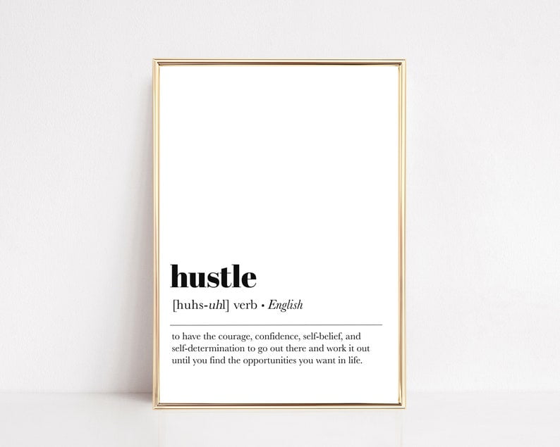 Hustle Definition Poster | Office Wall Art | Motivational Prints ...