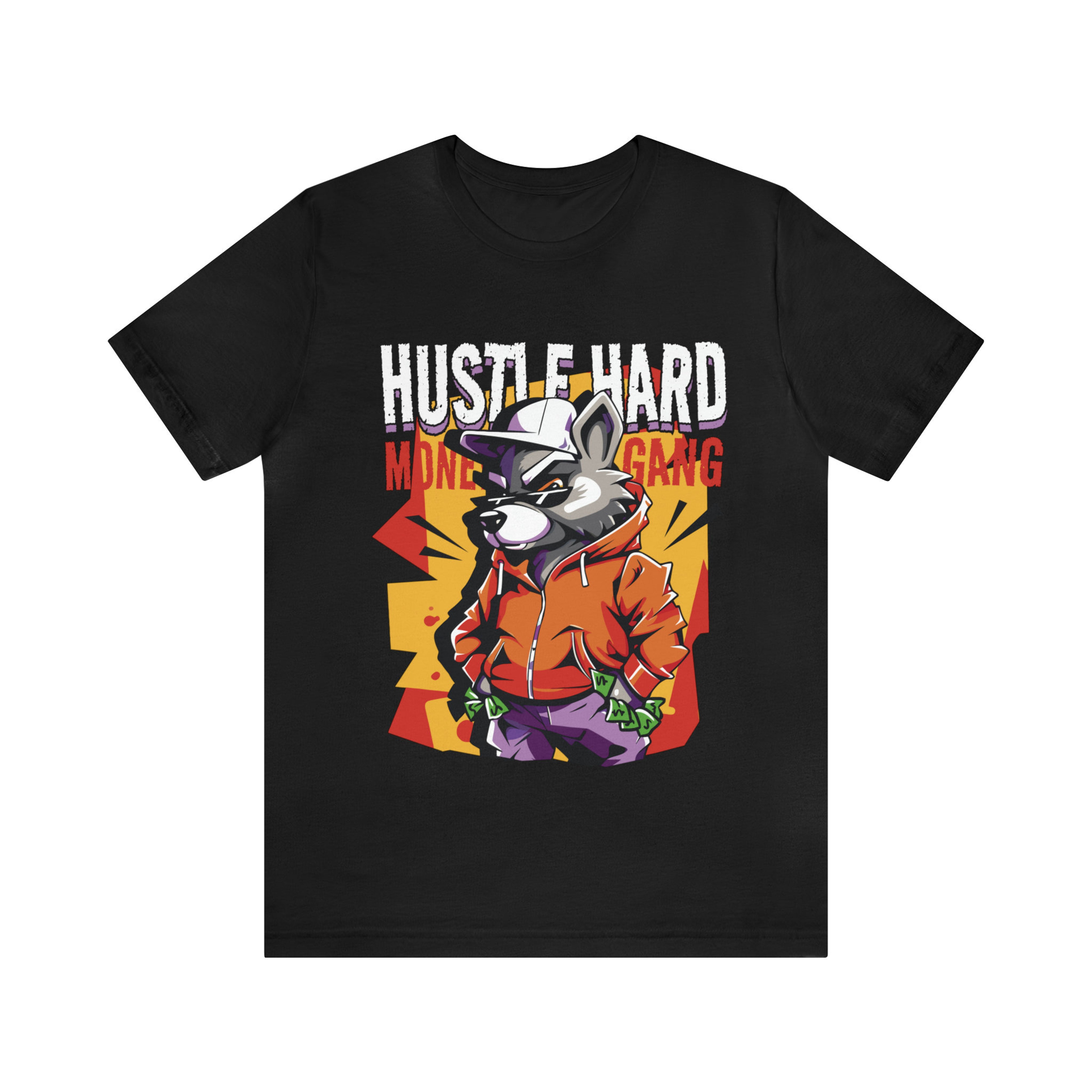 Hustle Hard Money Gang Racoon Style Money Motivation Hustler Shirt Funny Animal Shirts Gift Idea ...