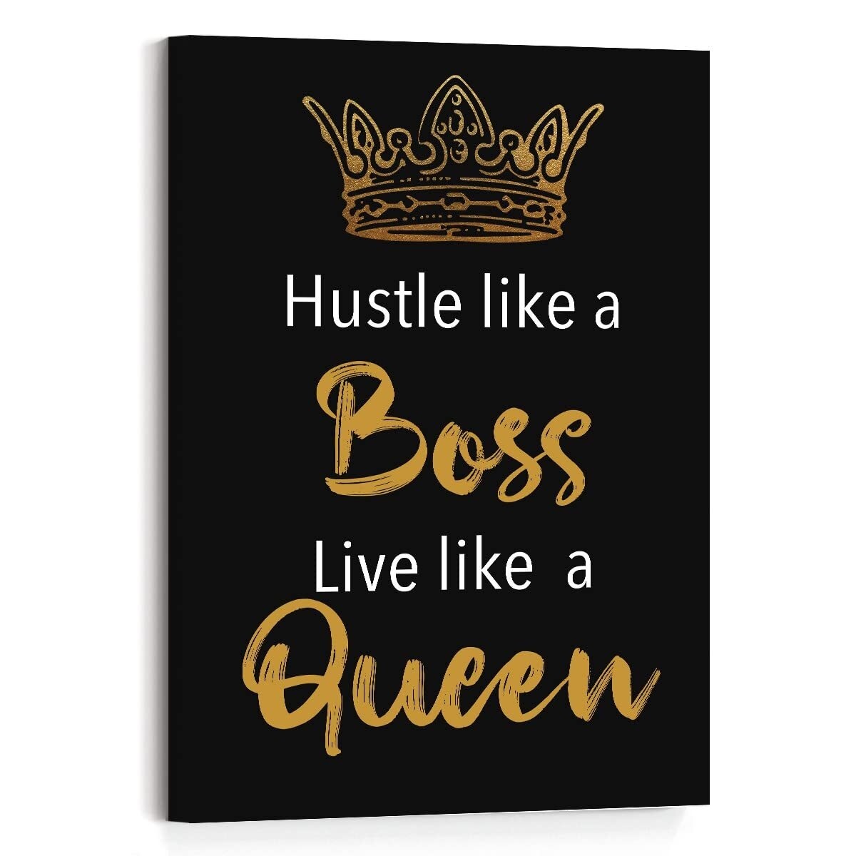 Hustle Like A Boss Live Like A Queen Canvas Wall Decor,Inspirational ...